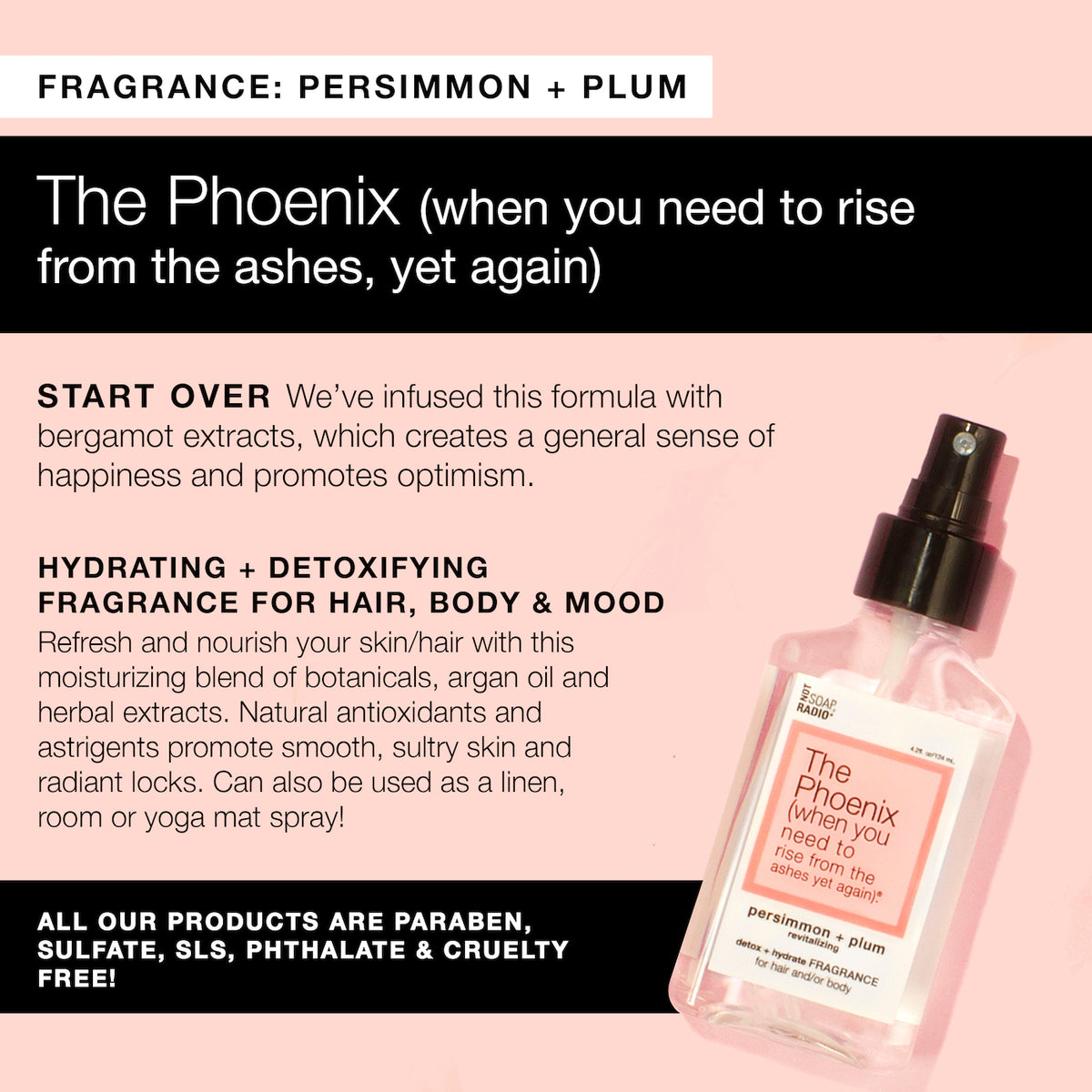 Persimmon + plum aromatherapy body spray, light floral fragrance ...